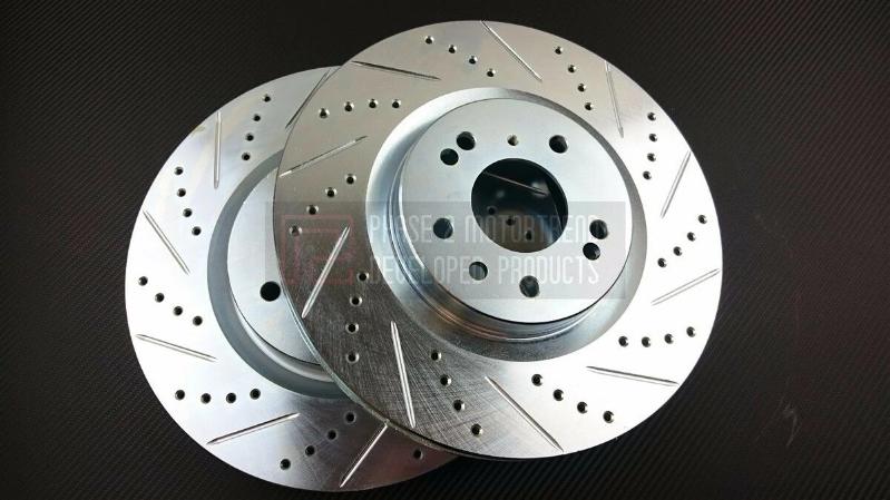 P2-Z33TFBKR - P2M Slotted Drilled Front Brake Rotors w/ Brembo Calipers ...