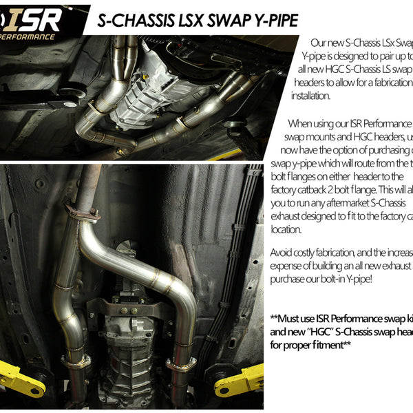 IS-240LS-Y - ISR Performance S-Chassis LS Swap Y-Pipe - 240sx S13 / S14 ...